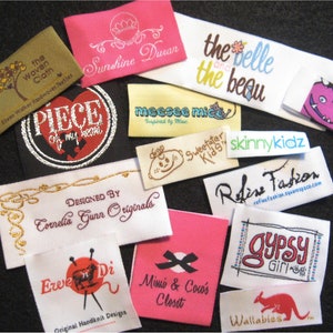 ONE Woven Label up to 2 X up to 4 Your Own Artwork up to 10 Colors A ...
