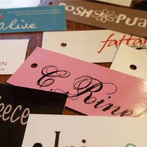 100 Custom Printed Thin Hang Tags - 1 X 2.75 Inches - Great High End ...