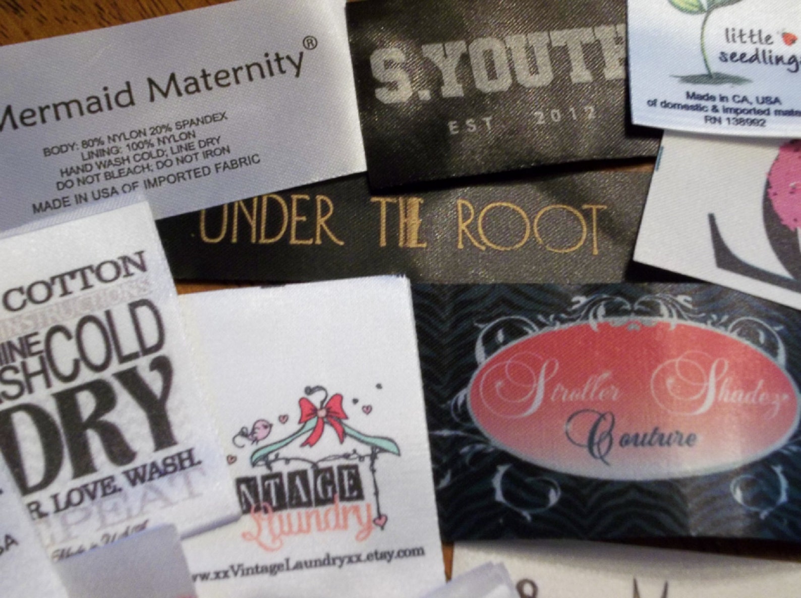 Custom Satin Labels - Your Choice of Sew on Labels - Iron on Labels ...