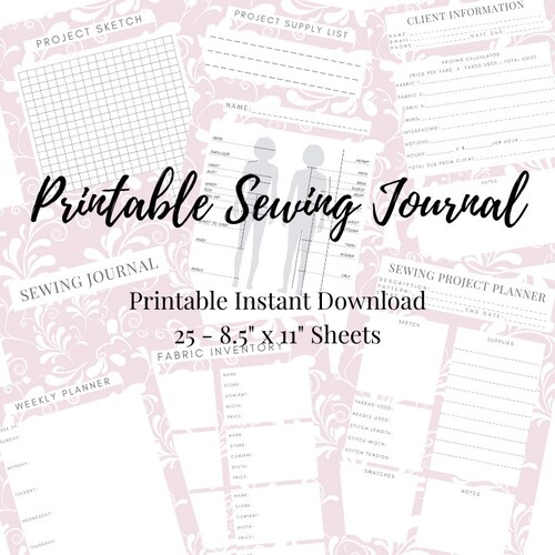 PRINTABLE Sewing Project Planner 51 Templates Printable - Etsy