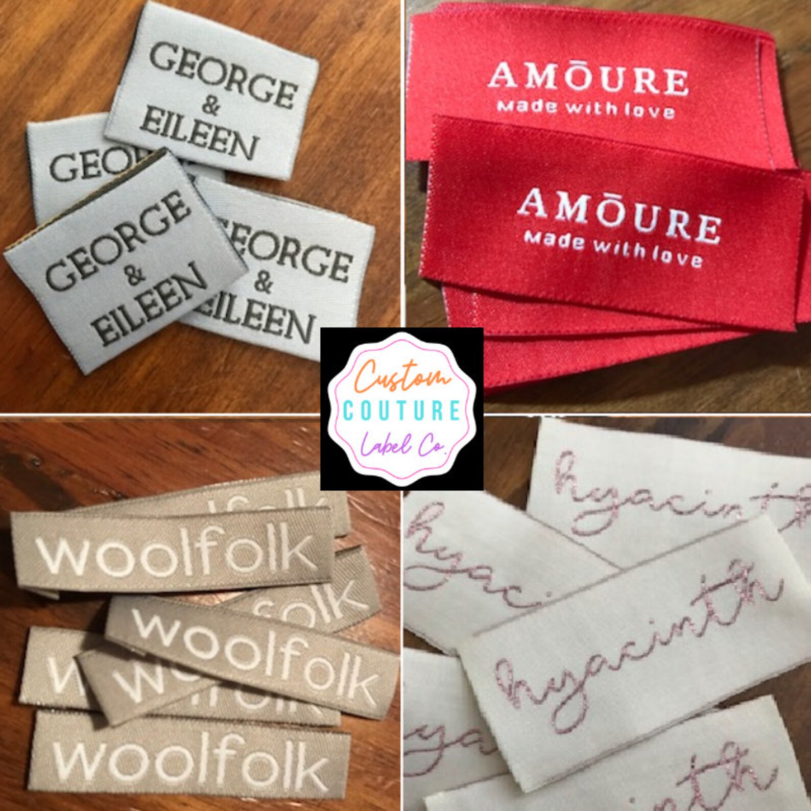 Custom Woven Labels - Fashion Brand Labels - Sewing Tags - Damask ...