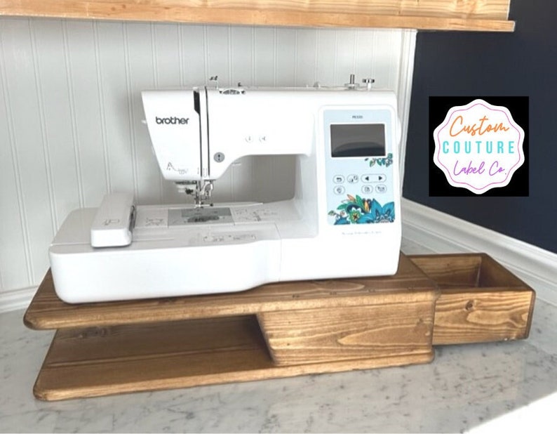 Embroidery or Sewing Machine Riser With Drawer - Free Arm Stand for ...