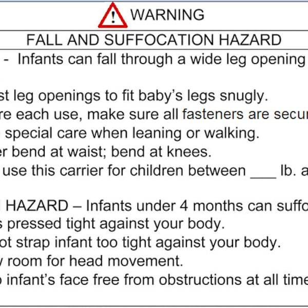 Suffocation Warning Labels - Etsy Canada