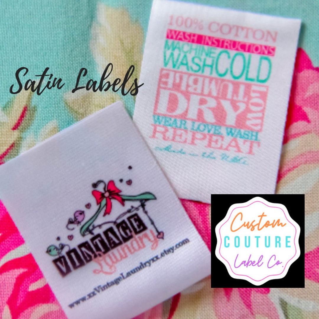 600 Satin Ribbon Clothing Labels - Sewing Tags - Sublimated Labels ...
