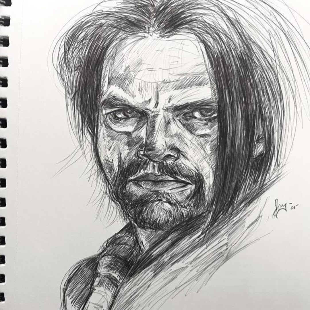 Bucky Pen Portrait - Etsy