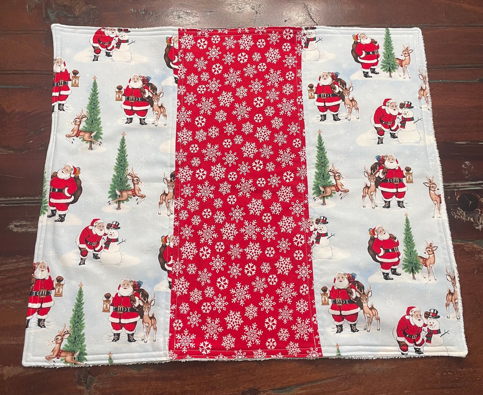 Dish Drying Mat Santa Reindeer Snowman Dish Drying Mat Towel Vintage ...