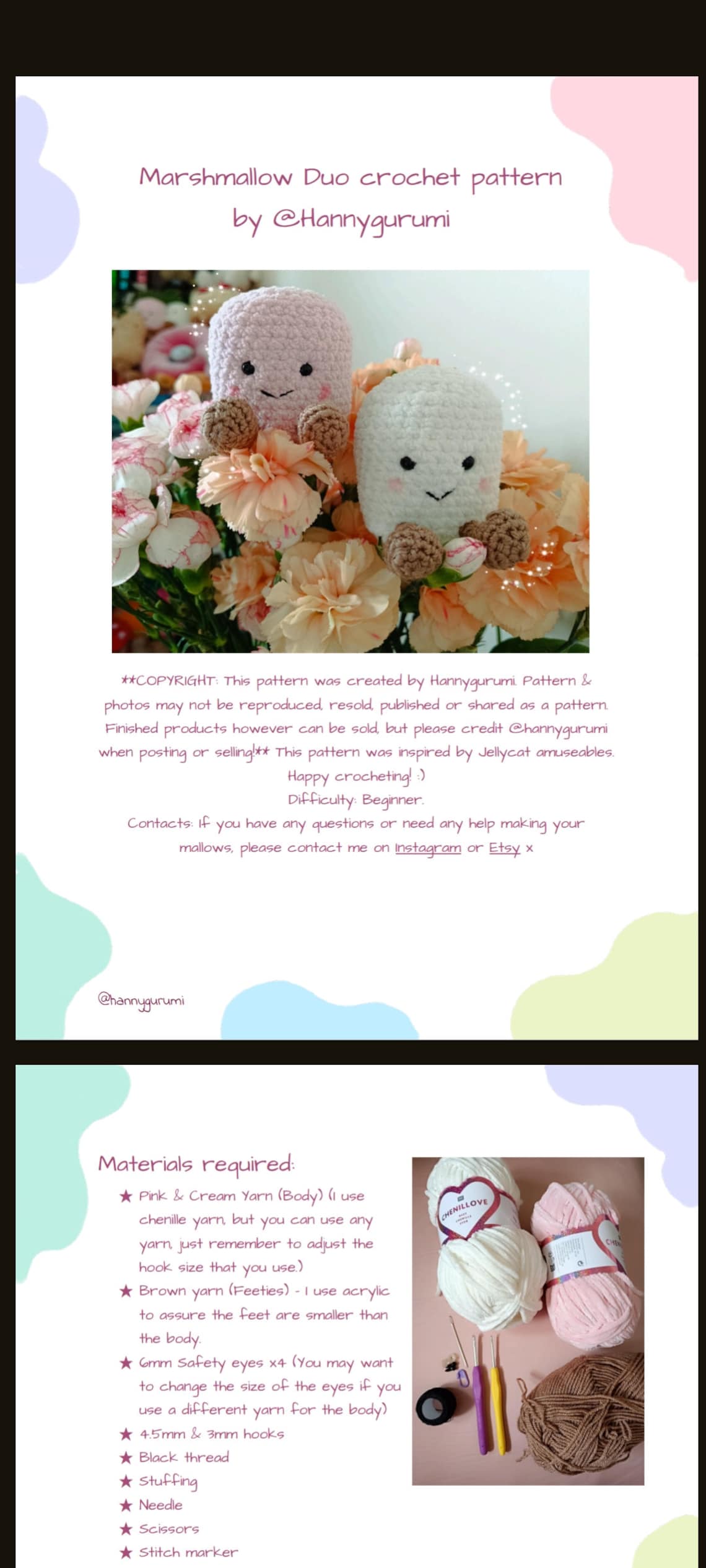 PDF PATTERN DOWNLOAD | Marshmallow Duo Crochet Pattern! Low-sew! - Etsy