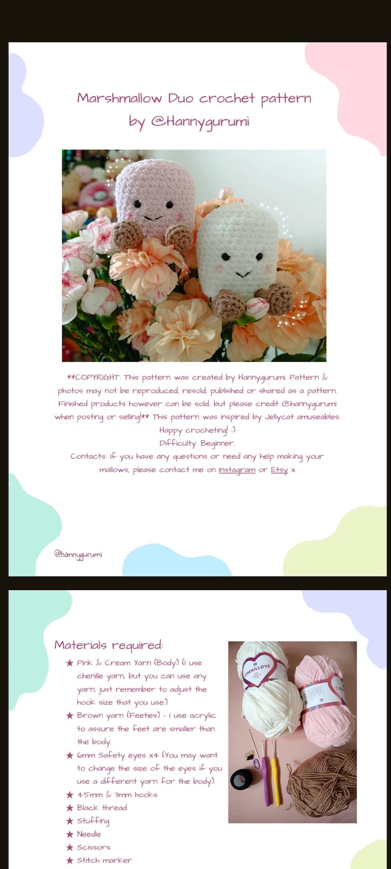 PDF PATTERN DOWNLOAD | Marshmallow Duo Crochet Pattern! Low-sew! - Etsy