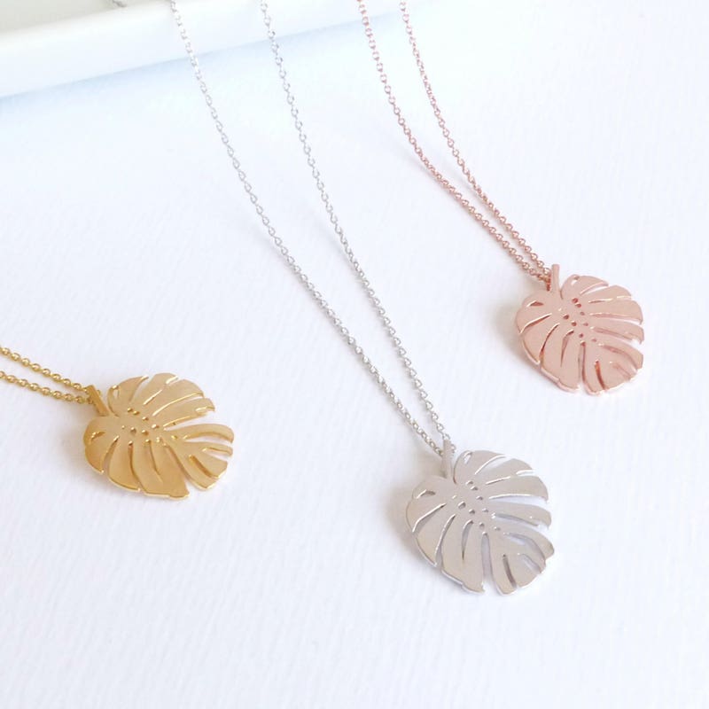 Monstera Necklace - Etsy
