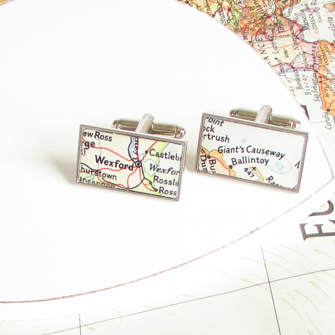 Personalized Rectangle Map Cufflinks - Men's Gift, Gifts for Men, Men's ...