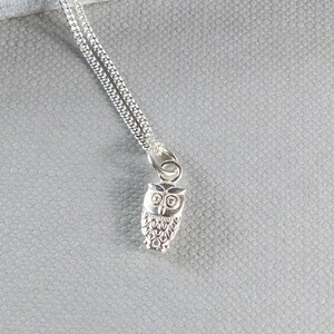 Sterling Silver Tiny Owl Necklace - Small Owl Pendant, Silver Owl ...