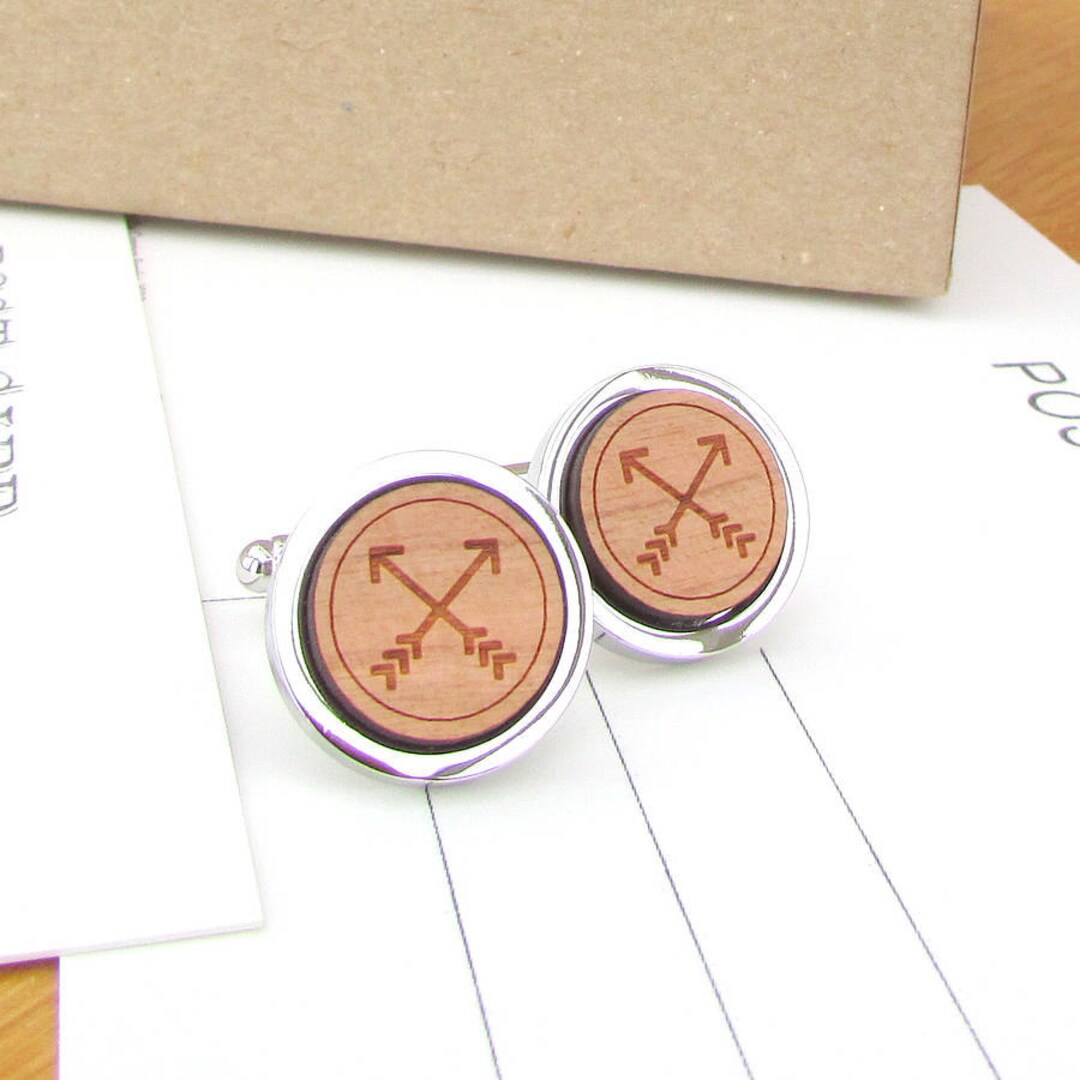 Wooden Together Forever Crossed Arrow Cufflinks - Groom Cufflinks, Wood ...