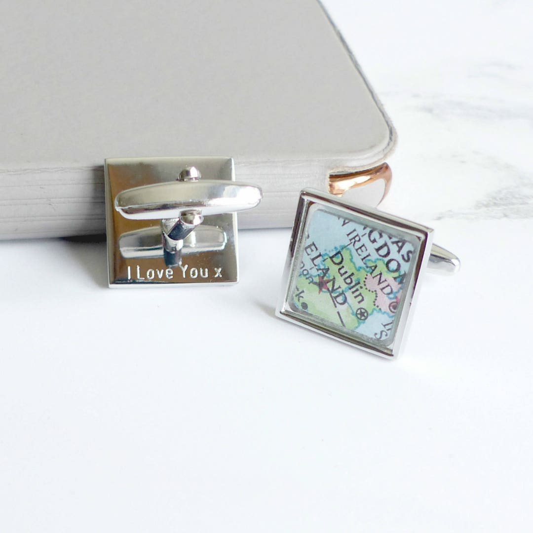 Personalised Map Square Cufflinks - Men's Gift, Gifts for Men, Men's ...