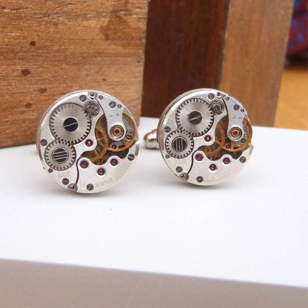 Personalised Watch Movement Cufflinks Engraved Cufflinks, Clockwork ...