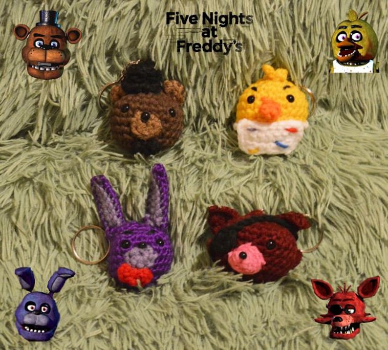 FNAF Five Nights at Freddy's Crochet Keychains - Handmade Freddy ...