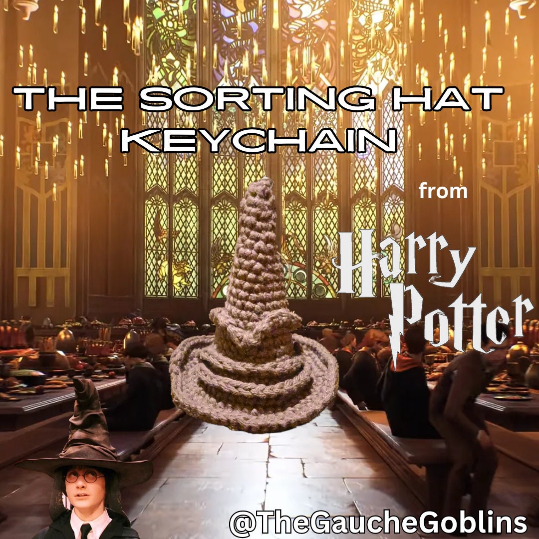 Sorting Hat Crocheted Keychain - Etsy