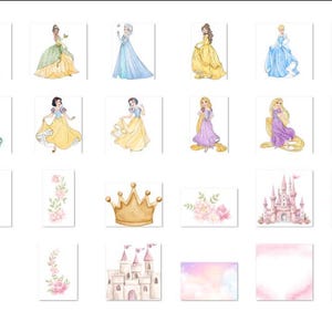 Princess Watercolor Clipart PNG Bundle (digital Download) - Etsy