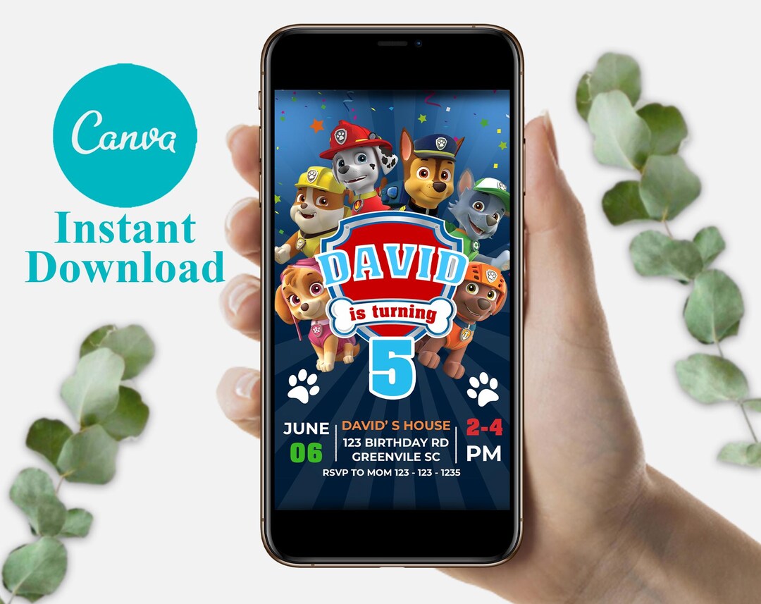 Editable Mobile Birthday Invitation Template, Birthday Party ...