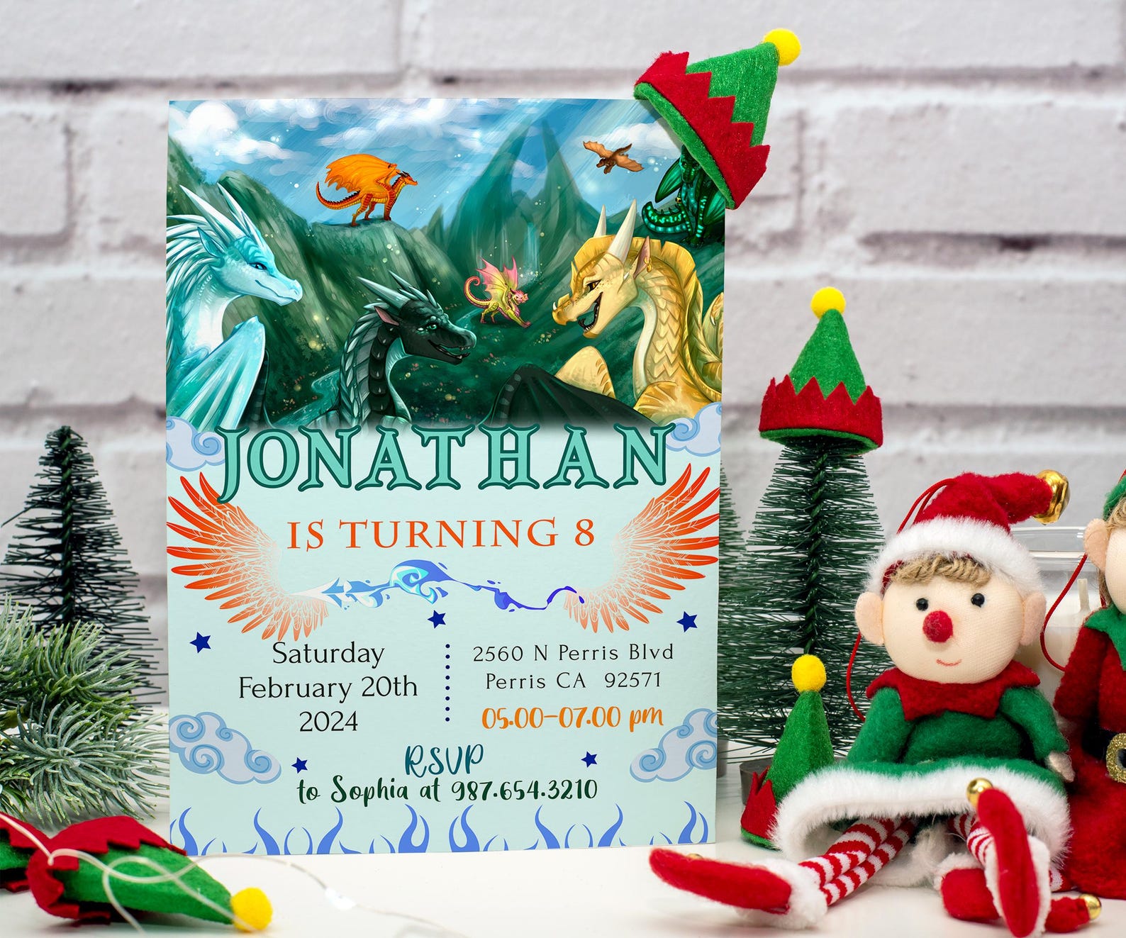 Editable Wings of Fire Birthday Invitation Template, Printable Birthday ...