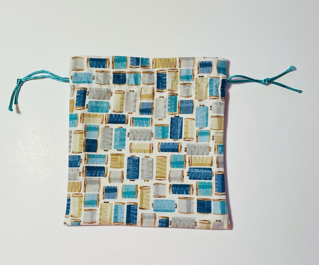 A Small Thread Spool Drawstring Bag - Etsy