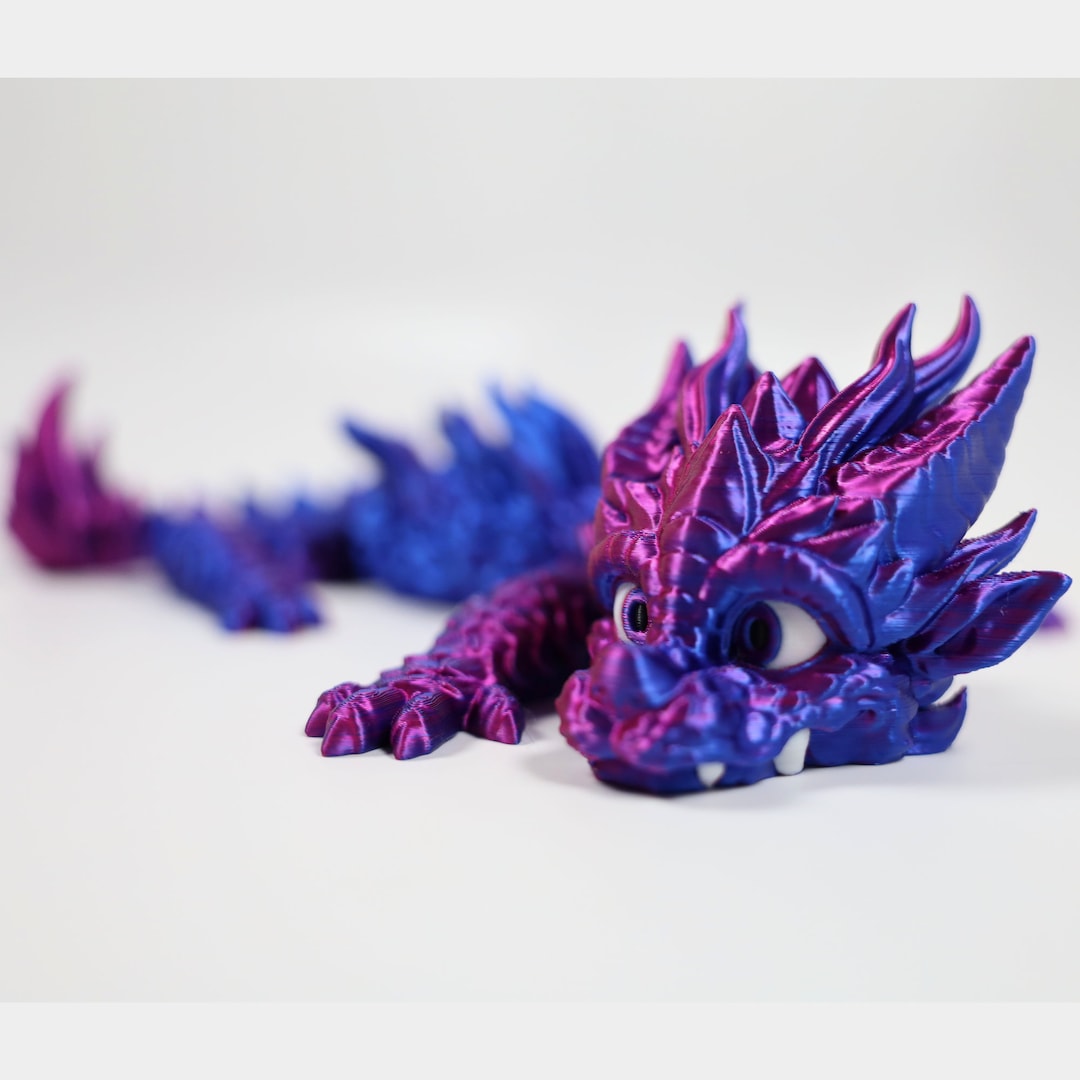 3D Printed Baby Dragon, Cute Dragon, Articulated Dragon Figurine ...