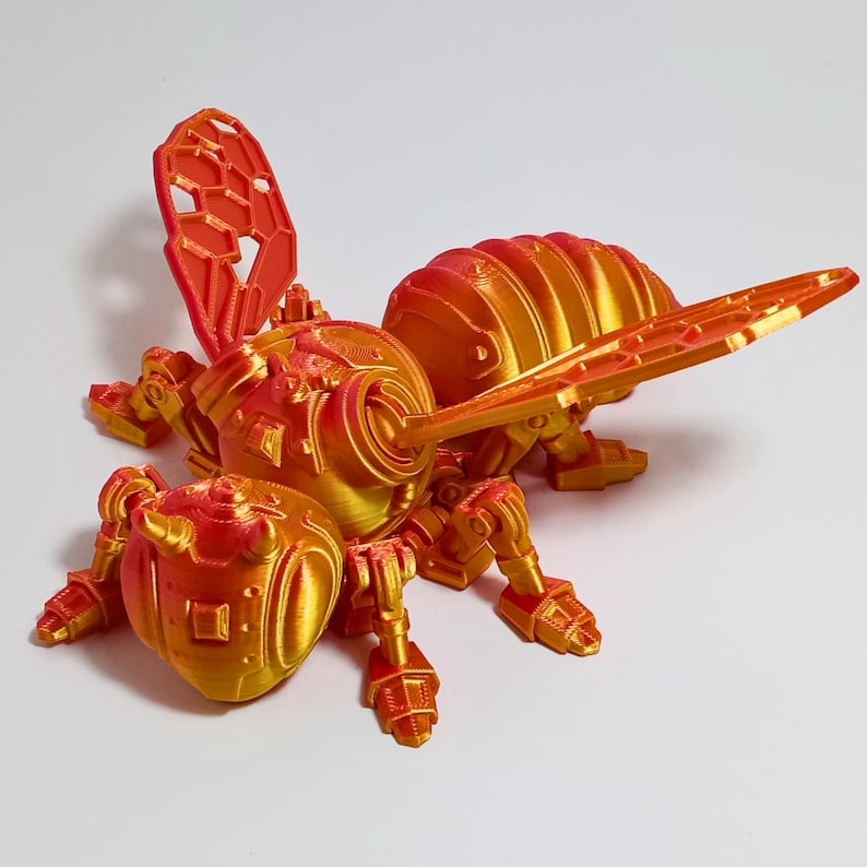 Mechanical Bee 3D Printed Articulated Office and Home Decor, Custom Car ...