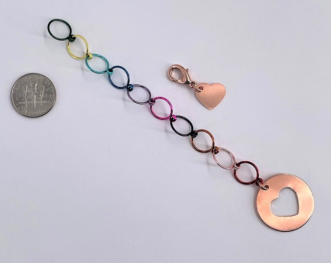 Chain Style 110 Row Counter With Copper Heart Charms - US 10 - Item No ...