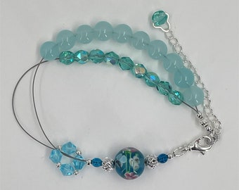 Seafoam Dragonfly Row Counter Knitting Abacus Bracelet Item | Etsy
