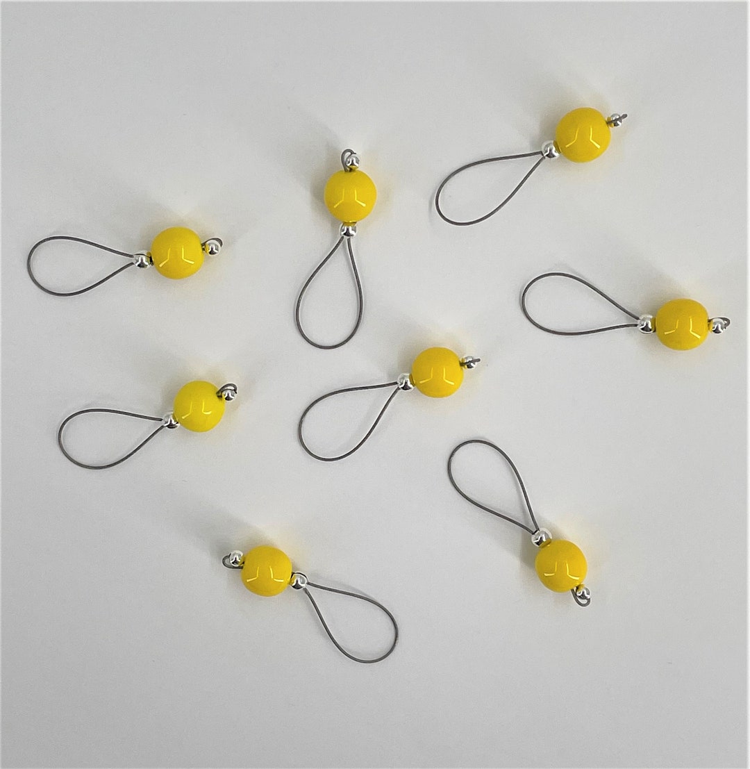 Bright Sunshine Yellow Stitch Markers for Large Needles - US 13 - Item ...