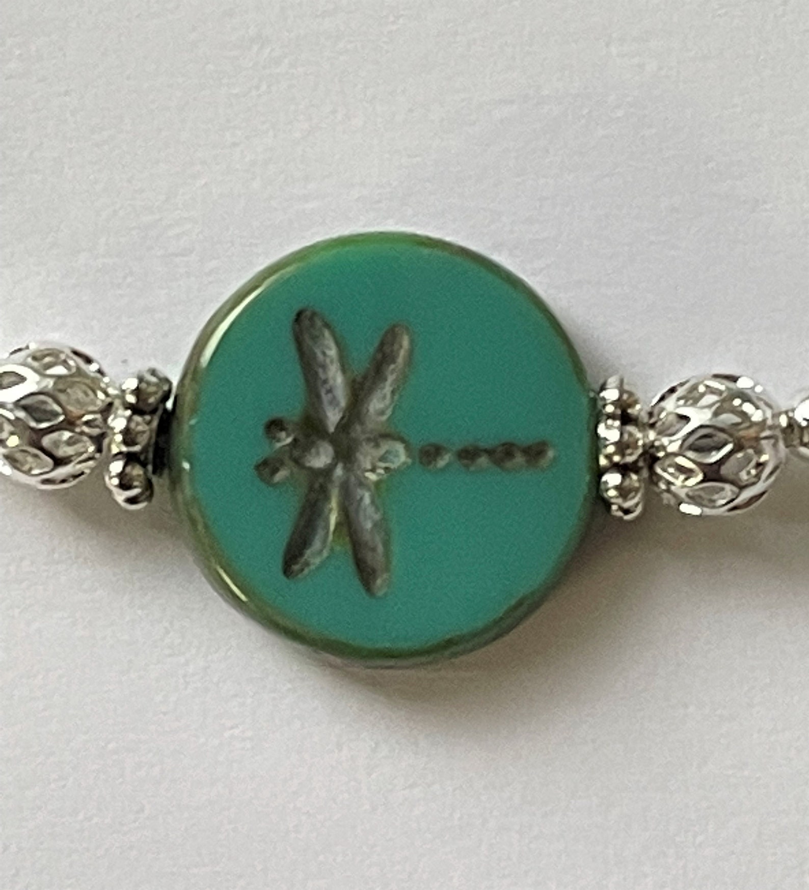 Seafoam Dragonfly Row Counter Knitting Abacus Bracelet Item | Etsy
