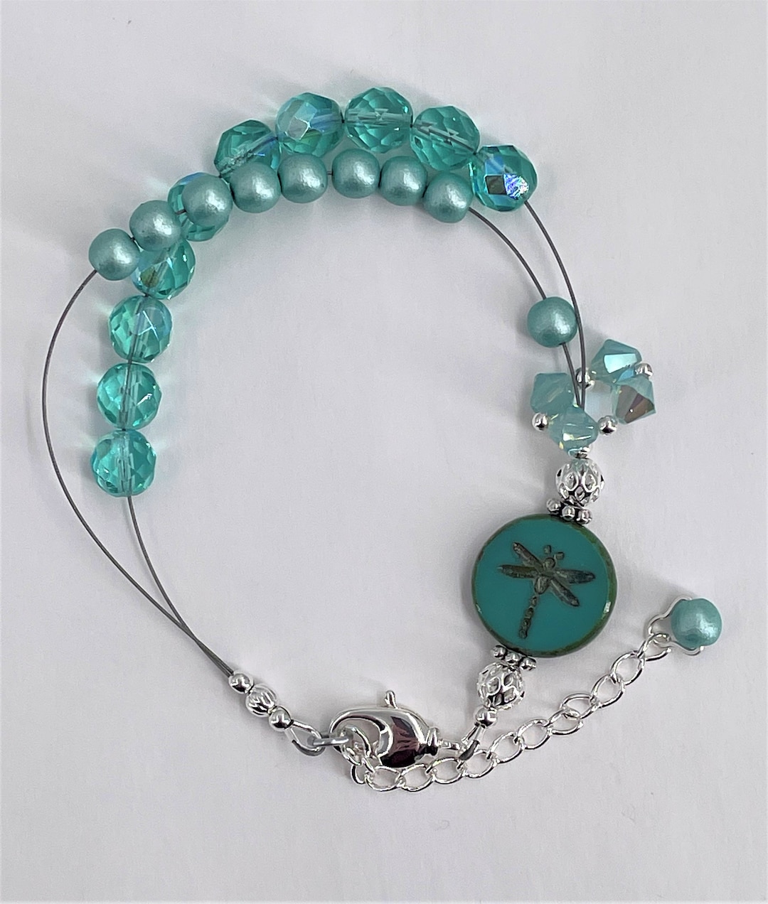 Seafoam Dragonfly Row Counter Knitting Abacus Bracelet - Item No. 1312 ...