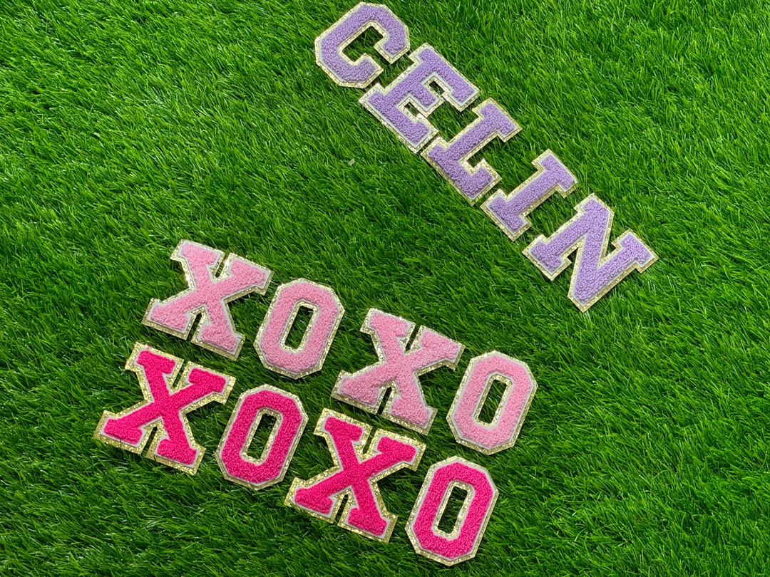 Chenille Letter Patches XOXO Patch, 3.15inch DIY Name Alphabet Patches ...