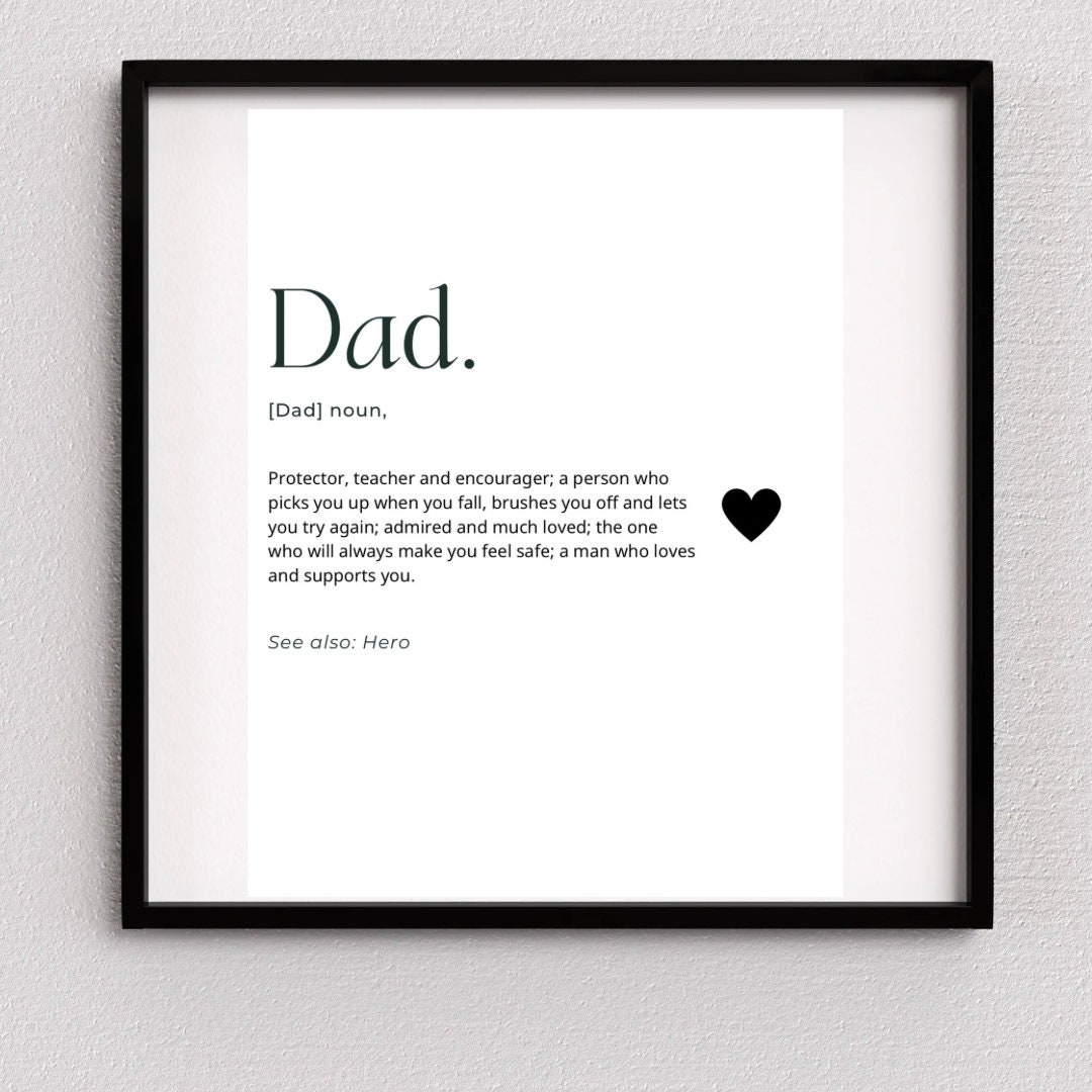 Fathers Day Dad/father Noun Print - Etsy