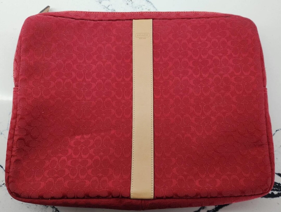 Coach Laptop Computer Sleeve Red and Tan 14" X 11" - Etsy