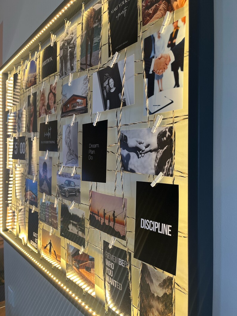 Inspirational LED Vision Board, Birthday Gift, Custom Picture Collage ...
