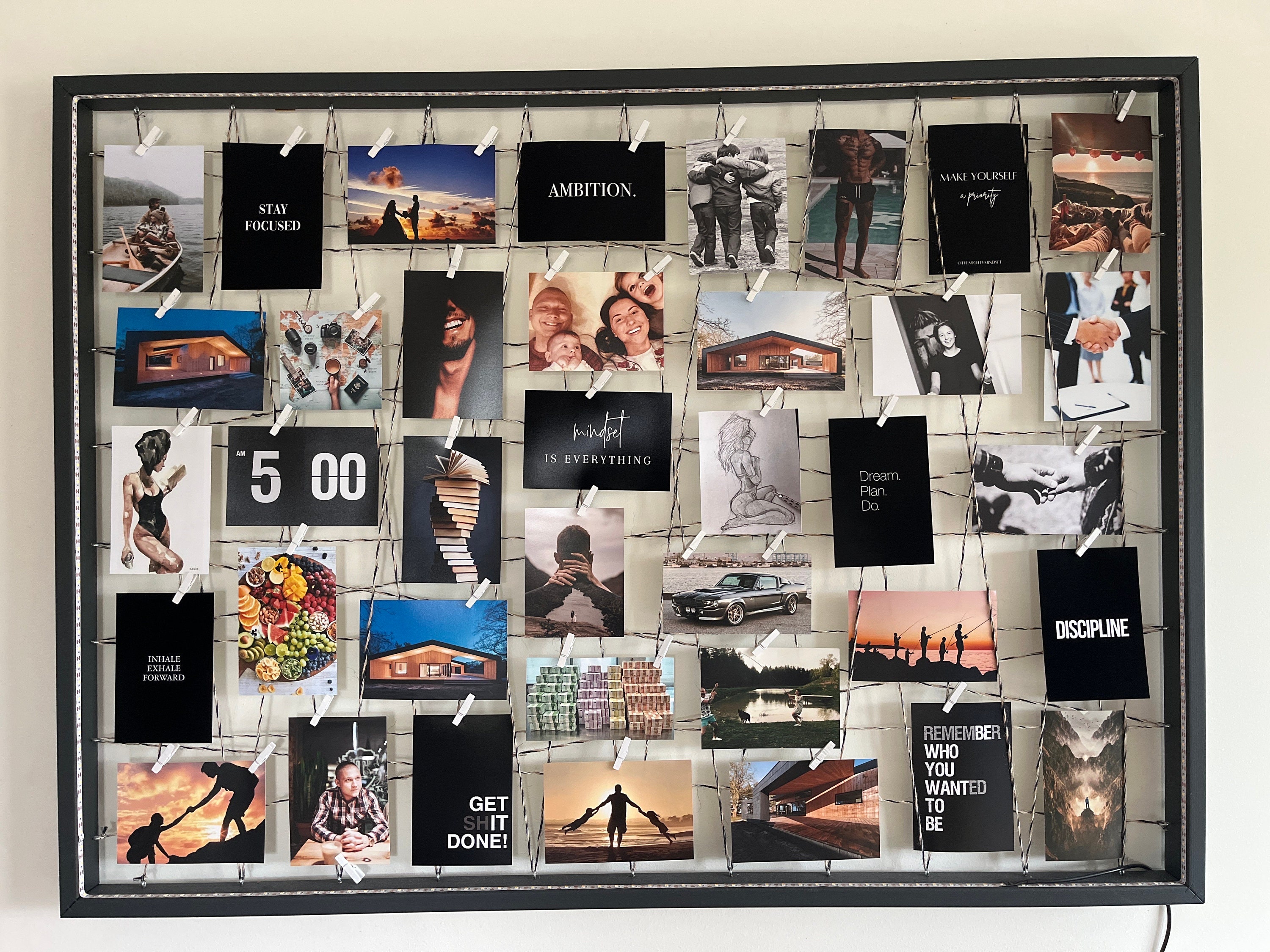 Inspirational LED Vision Board, Birthday Gift, Custom Picture Collage ...