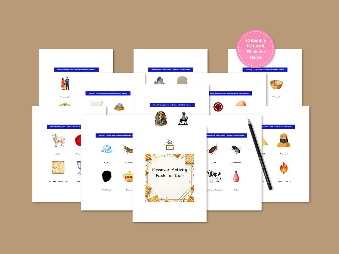 Passover Activity Pack | Kids Printable Games, Coloring (digital ...