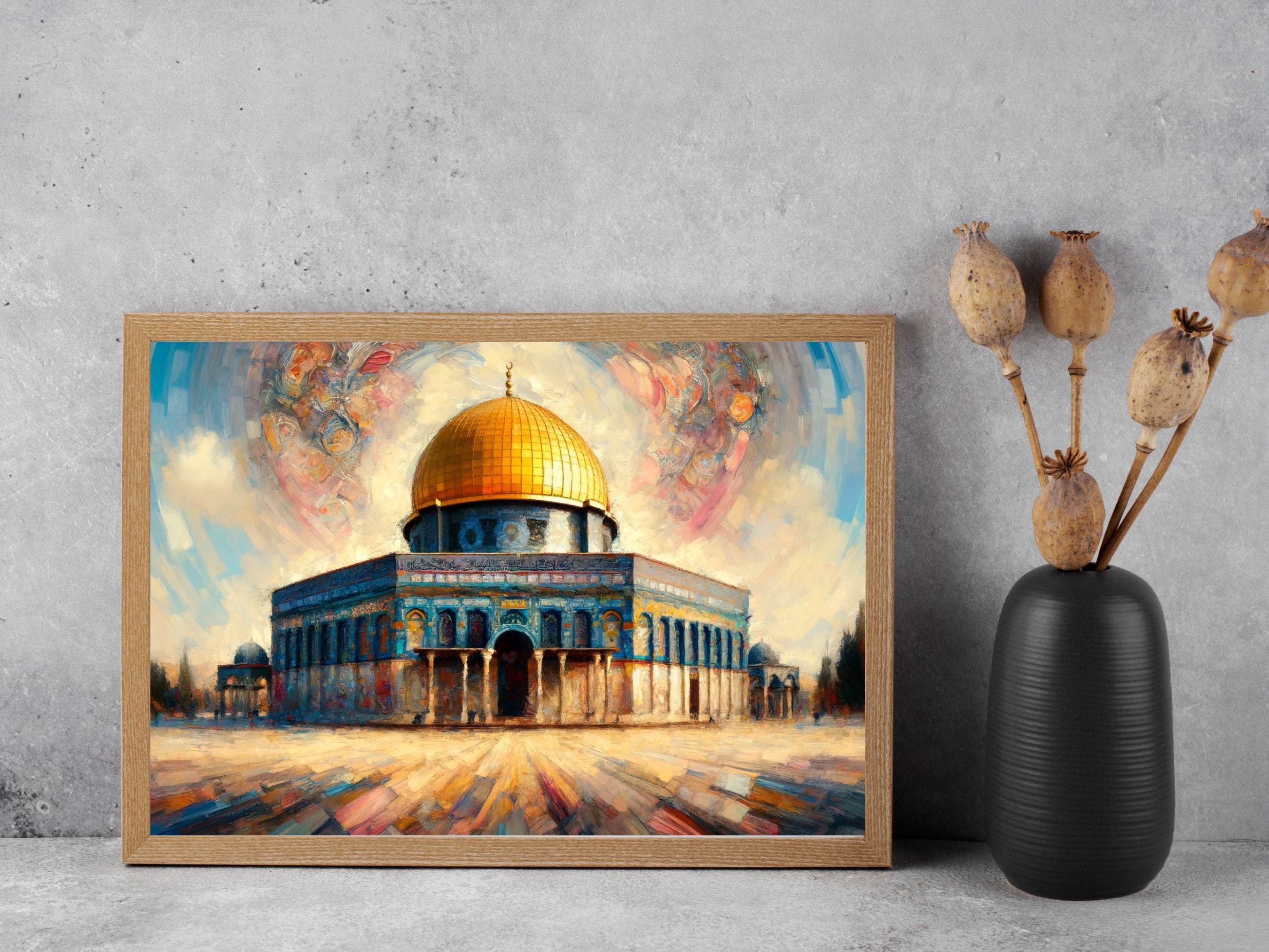 Dome of the Rock, Mesjid Al-aqsa, Quds Artwork, Digital Print Qubbat Al ...