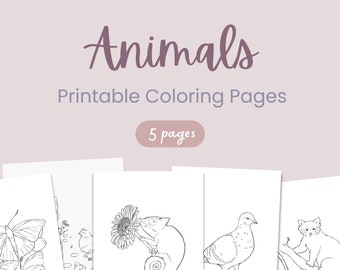 Printable Chicken Coloring Page, Cute and Realistic Animal Line Art for ...