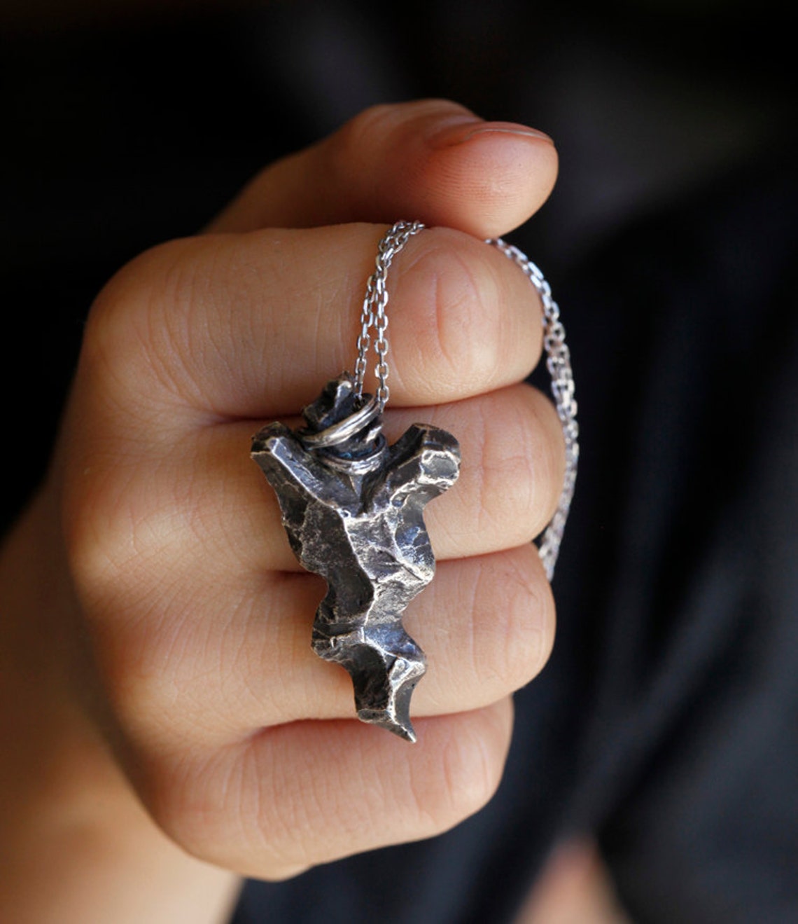 Curved Blade Pendant, Curved Arrowhead, Sterling Silver Necklace - Etsy
