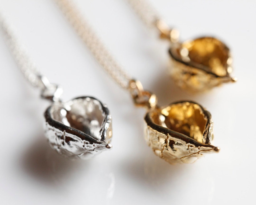 Simple Pod Pendant, Sterling Silver or Brass Necklace, Made to Order ...