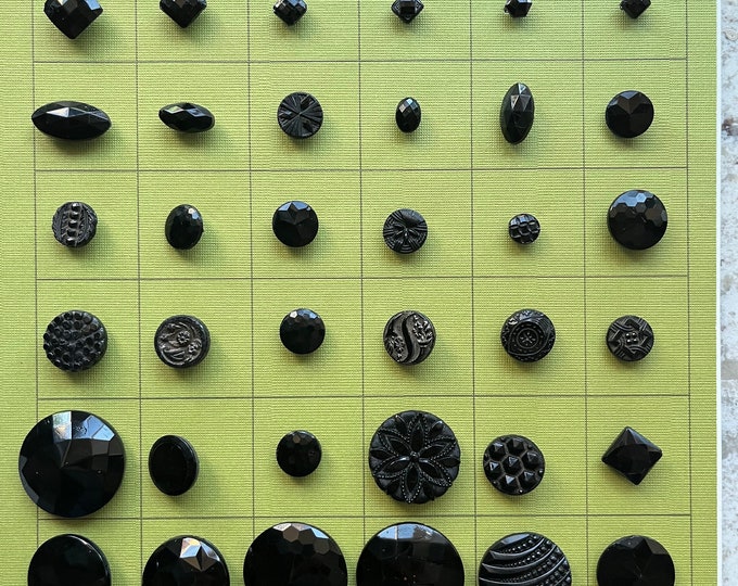 Collection of Beautiful Black Glass Buttons, A Study & Composition of ...