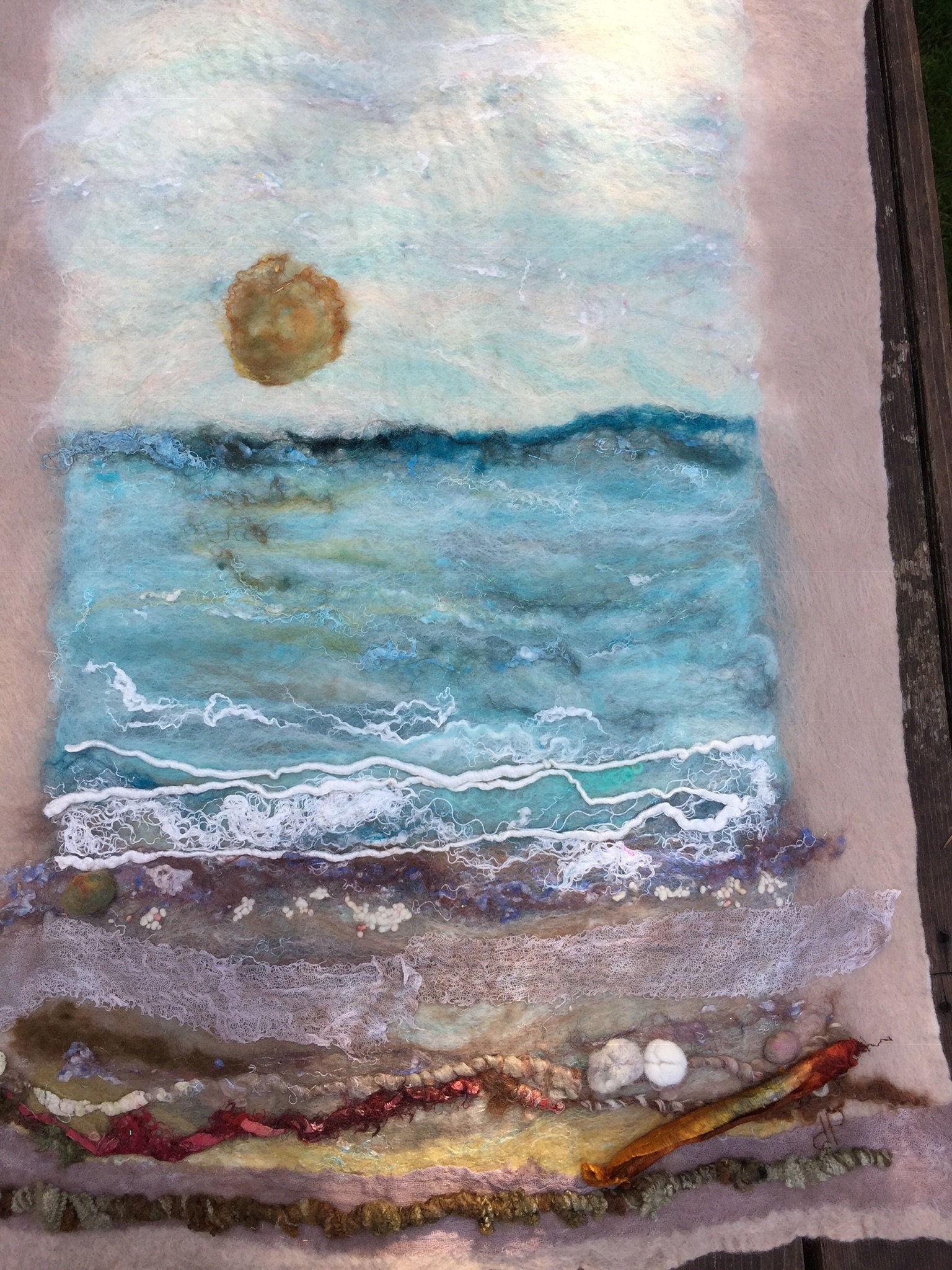 No.41 Beach Combing - Wet Felted Wall Hanging - Etsy
