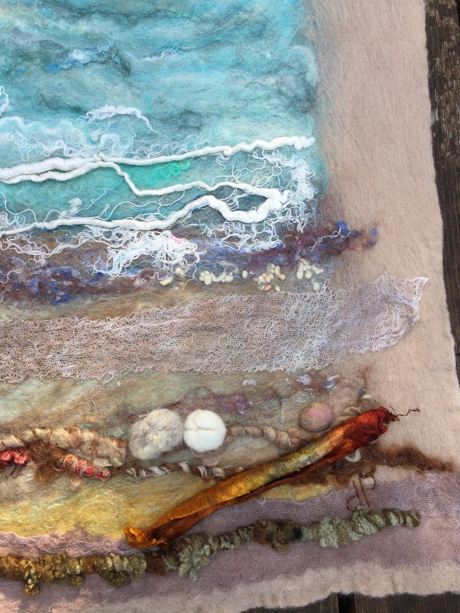 No.41 Beach Combing - Wet Felted Wall Hanging - Etsy
