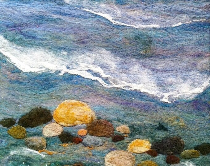 No.768 Sea Shore Too Needlefelt Art XL Wool Painting - Etsy