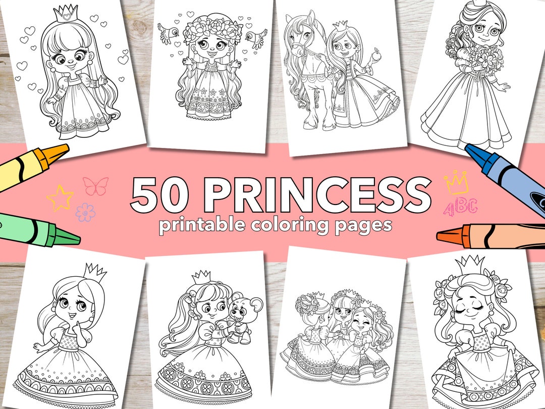 50 Cute Princess Easy Coloring Pages for Kids, Preschoolers Toddlers ...
