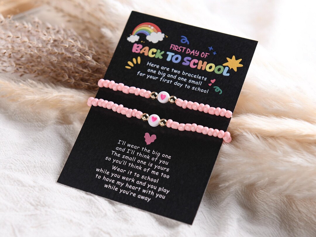 First Day of School Bracelet Set, Back to School Gift, Mommy and Me ...
