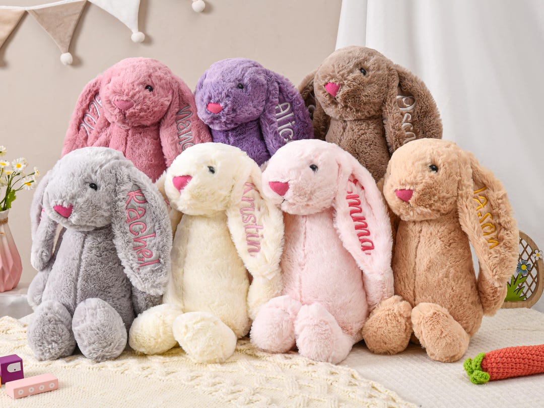 Personalized Plush Bunny Rabbit, Custom Embroidered Bunny Rabbit ...