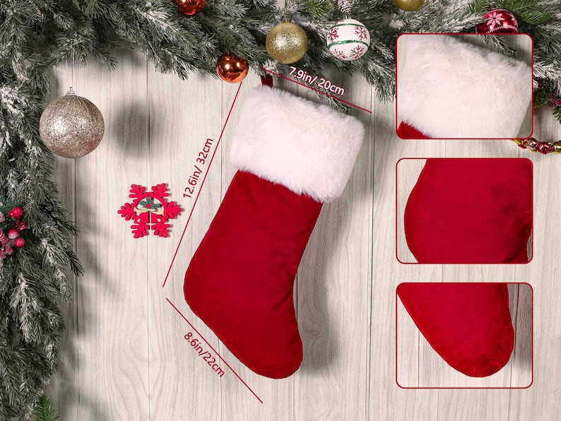 Personalized Red Plush Christmas Stocking, Custom Christmas Stocking ...