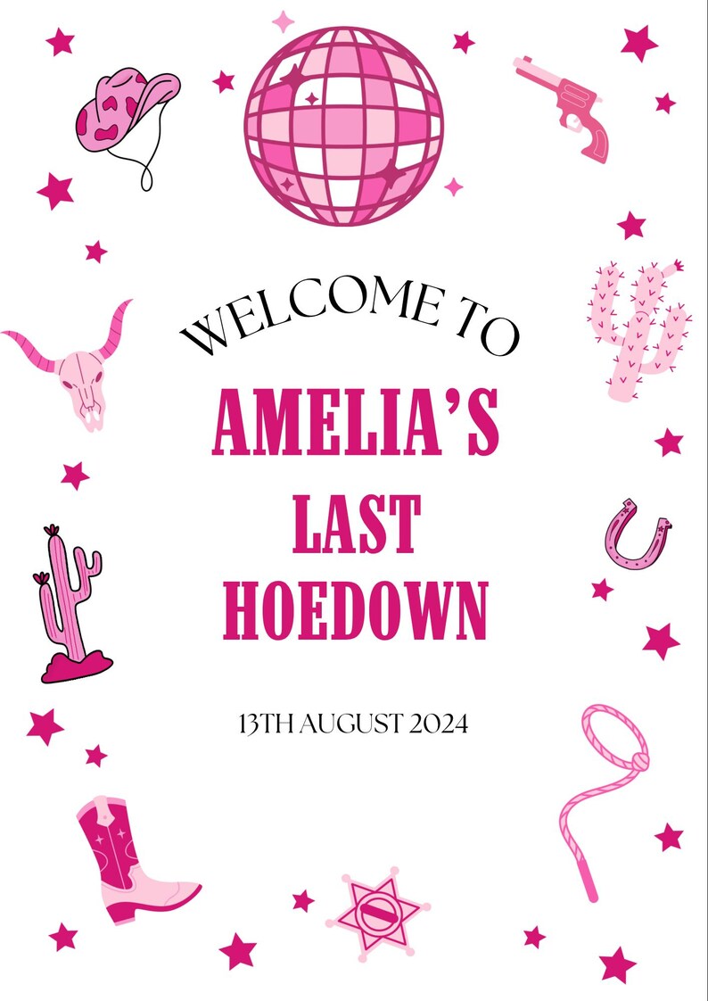 Hen Party Welcome Sign, Western Theme, the Last Hoedown - Etsy